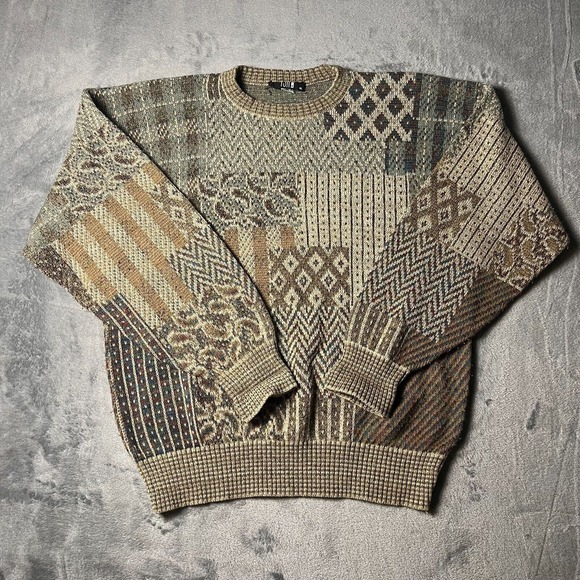 TSR USA | Sweaters | Vintage Tsr Usa Sweater Mens Xl Beige Brown Knit ...